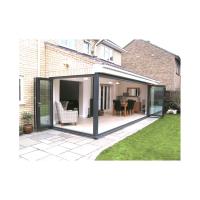 China KDSBuilding Soundproof Waterproof Exterior Patio Aluminum Panoramic Folding Glass Screen Doors for sale