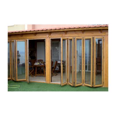 China KDSBuilding Exterior Accordion Thermal Break Sliding Low E Glass Bi Folding Doors For Patio Use for sale