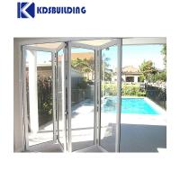 China KDSBuilding Horizontal Sliding Sliver White Large Frame Patio Aluminum Folding Window And Door for sale