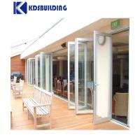 China KDSBuilding Horizontal Sliding Sliver White Large Frame Patio Aluminum Folding Window And Door for sale