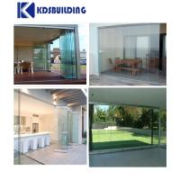 China China Manufacture NFRC Alu Bifold Frameless Horizontal Sliding Folding Glass Doors for sale