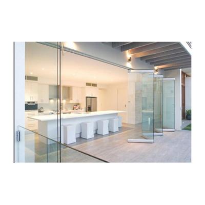 China KDSBuilding Modern Design Hurricane Impact Aluminium Frameless Folding Clear Door For Exterior for sale