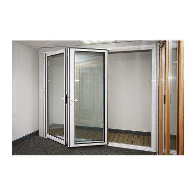 China KDSbuilding Popular Design Security Double Tempered Glass Aluminum Acrylic Folding Doors  For Sale for sale
