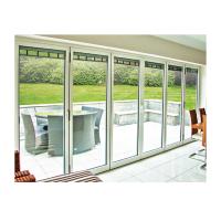 China KDSBuilding Triple Tempered Glass Alloy Bifold Patio Doors With Aluminium Sliding Door Wheels for sale