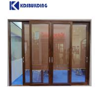 China Glass 4 Panel Florida Approve Hurricane Impact Security Anti Mosquito Retractable Screen Slide Door With Mosquito Net for sale