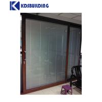China Nfrc Modern Wooden Shatter Burglary Proof Aluminum Stove Double Design Slim Profile Shutter Insulating Fiber Glass Slide Door for sale