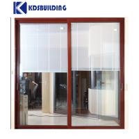 China Nfrc Modern Wooden Shatter Burglary Proof Aluminum Stove Double Design Slim Profile Shutter Insulating Fiber Glass Slide Door for sale
