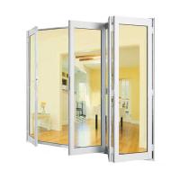 China Bifold Double Glaze Horizontal Aluminum Patio Automatic Folding Doors, Bi Folding Door For Patio Use for sale