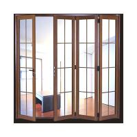 China Thermal Break Profile Plated Aluminium Main Entrance Acrylic Mesh Folding Screen Door for sale