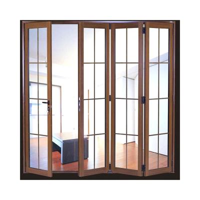 China Thermal Break Profile Plated Aluminium Main Entrance Acrylic Mesh Folding Screen Door for sale