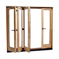 China China Design AS2047 Water Sound Proof Exterior Wooden Color Frame Aluminium Bifold Door for sale