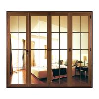 China KDSBuilding Entrance Security Stainless Steel Grill Design Champagne Aluminium Bifold Door for sale