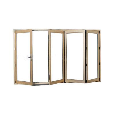 China Xiamen Bifold Doors Aluminium Security Glass Folding Acrylic Doors Patio With Retracta for sale