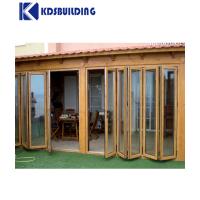 China Nfrc Soundproof Double Tempered Glass Hurricane Exterior Shatter Proof Aluminium Bifold Door for sale