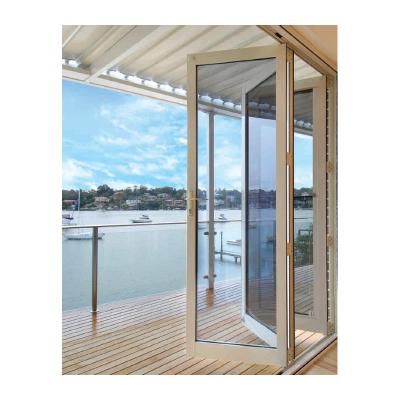 China China Burglar Proof Horizontal Sliding White Cast Aluminium Folding Patio Doors designs for sale