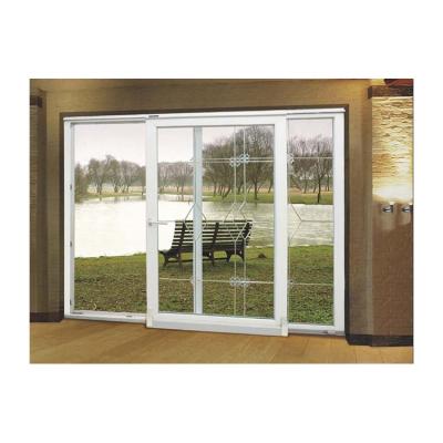 China Large Size Commercial System Grill Design Construction Materials Aluminium Sliding Exterior Doors for sale