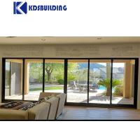 China Large Size Commercial System Grill Design Construction Materials Aluminium Sliding Exterior Doors for sale