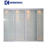 China Large Size Commercial System Grill Design Construction Materials Aluminium Sliding Exterior Doors for sale