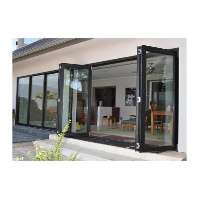 China Soundproof Waterproof Safety Thermally Insulated Energy Saving Commercial Glass Entry Bifold Doors for sale