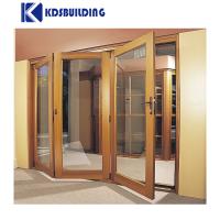 China Top Sale Sound Fire Insulation Teak Villa Solid Aluminum Frame Clad Folding Patio Exterior Door for sale
