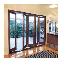 China High Quality Sound Water Proof Security Double Hurricane Impact Glass Folding Door for sale