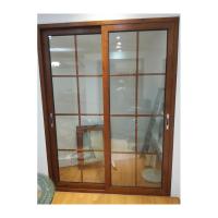 China China Manufacture Modern Veneer Good Price Soundproof  Slim Frame Japanese Glass Interior Grill Design Slide Door for sale