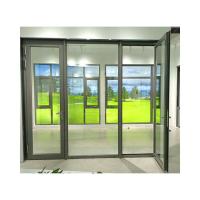 China Modern Design Front Triple Tempered Glass Soundproof Door Aluminum Double Casement Fronts Doors for sale