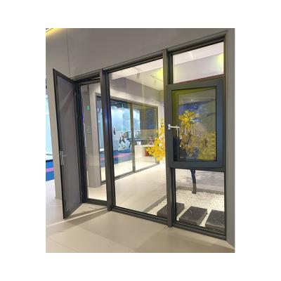 China Soundproof Double Tempered Glass Aluminium Casement Fronts Doors Exterior Interior For Houses for sale