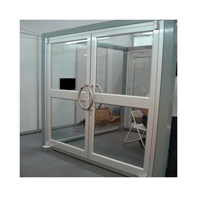 China AS2048 Aluminum Frame Door Double Tempered Plexiglass Aluminium Gate for sale