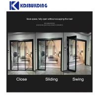 China Good Sealing Interior Glass PD Aluminum Casement And Folding Door Graphic Design Modern For Kitchen for sale