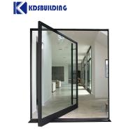China Modern Design Large Metal Double Glass System Customized Color Aluminum Exterior Pivot Doors for sale