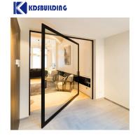 China Modern Design Large Metal Double Glass System Customized Color Aluminum Exterior Pivot Doors for sale