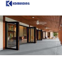 China Patio Bifold Aluminium Folding Doors Tempered Glass Accordion Doors for sale
