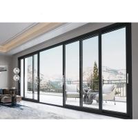 China Soundproof Aluminum Frame Door Hurricane Impact Proof 4 Tracks Tempered Glass for sale