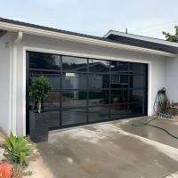 China Customized Color Double Tempered Clear Glass Panel Aluminum Frame Heat Insulated garage door for sale