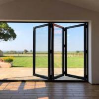 China Bi Fold Patio Aluminum Frame Door Vertical Folding Push Up For Balcony for sale