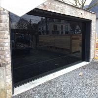China Top Modern Design Aluminum Tempered Full View Glass Price Mirror Plexiglass Panel Garage Door for sale