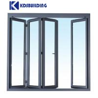 China Patio Aluminum Folding Door Double Glass Bi Fold Sliding Exterior Main Entrance Door for sale