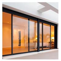 China Powder Coated Aluminum Frame Door Front Tinted Glass Sliding Door For Balcony for sale