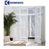 China White Home Blind Wooden Louver Folding Door Shutter for sale