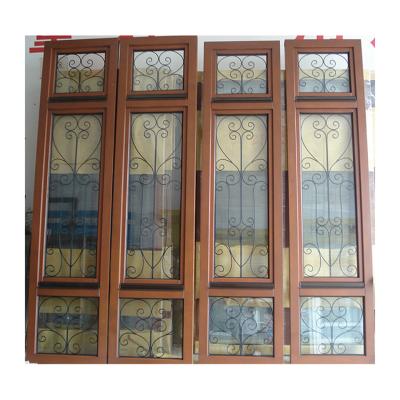 China KDSBuilding Solid Grill Design Door And Windows Wooden Window Red Oak Wooden Window for sale