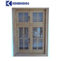China KDSBuilding Solid Grill Design Door And Windows Wooden Window Red Oak Wooden Window for sale