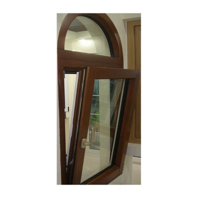 China KDSBuilding Modern Design Tempered Glass Soundproof Top Arch Wooden Wood Tilt And Turn Window for sale
