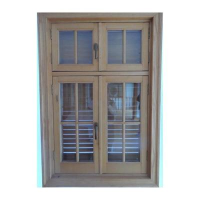 China KDSBuilding Modern Solid Grill Design Mosquito Anti Theft Double Glaze Wooden casement window for sale