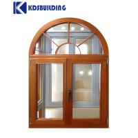 China KDSBuilding Swing Residential Casement Round Wooden Window Solid Wooden Window With Fix Glass for sale
