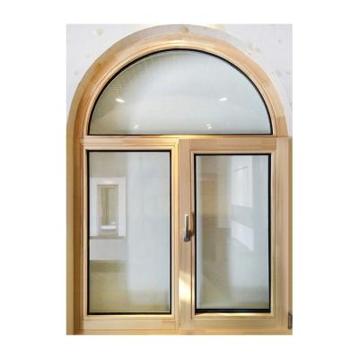 China KDSBuilding Double Glass Laminated Wooden Tilt And Turn Window With Germany Hardware Round Wood Window for sale
