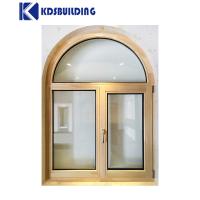 China KDSBuilding Double Glass Laminated Wooden Tilt And Turn Window With Germany Hardware Round Wood Window for sale
