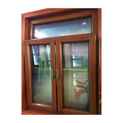 China Wooden Window Design Tilt And Turn Window With Temper Glass Fly Screen Germany Hardware Wood Window Grids for sale