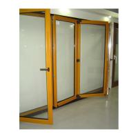 China KDSBuilding Exterior Triple Pane  Soundproof Insulated Main Entrance Wooden Folding Door Design for sale