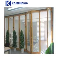 China KDSBuilding Solid Teak Double Glass Horizontal Folding Garage Paint Colors Wood Doors for sale